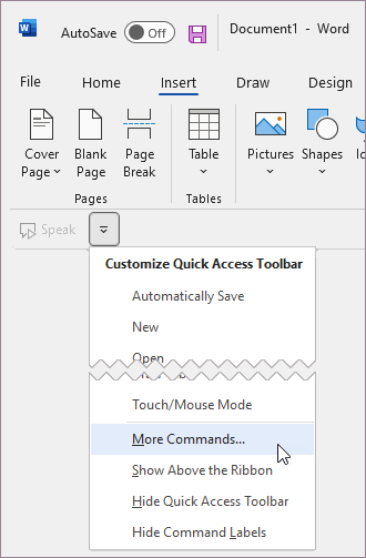 Add commands to the Quick Access Toolbar | Microsoft Support