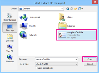 Import contacts from iCloud (vCard .vcf file) to Outlook | Microsoft ...