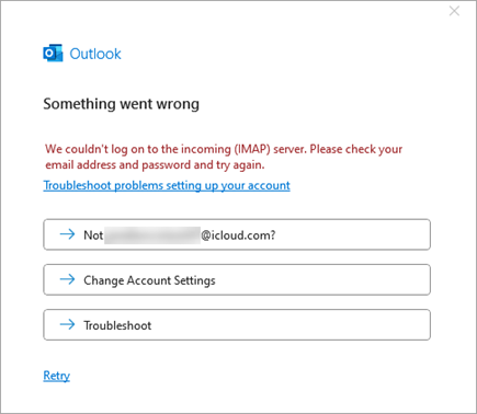 Add or manage an iCloud email account in Outlook | Microsoft Support