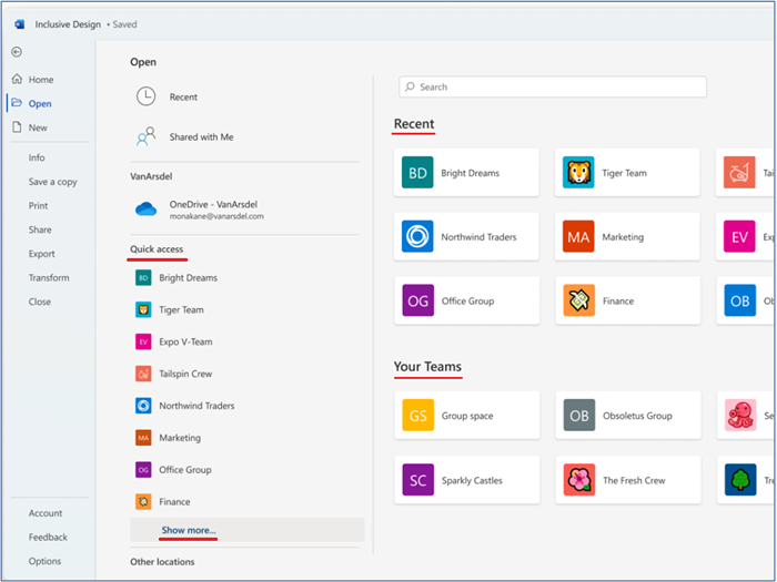 תחילת העבודה עם 'גישה מהירה' | Microsoft Support