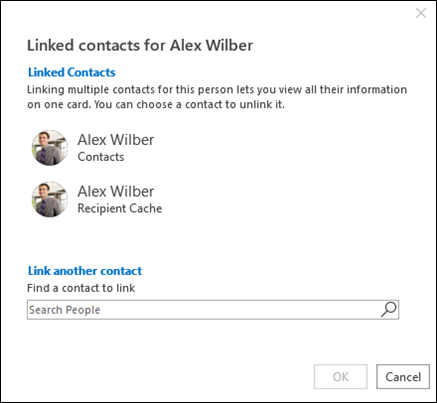 Add missing information by linking contacts | Microsoft Support