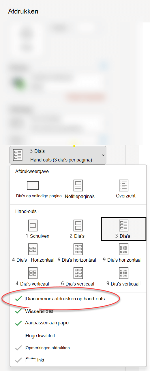 Hand-outs, notities of dia's afdrukken | Microsoft Support