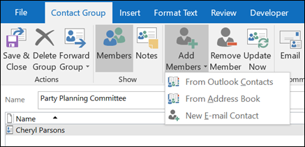 Add people to a contact group in Outlook for PC | Microsoft Support