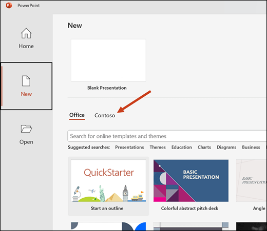 Use your organization's templates in PowerPoint | Microsoft Support