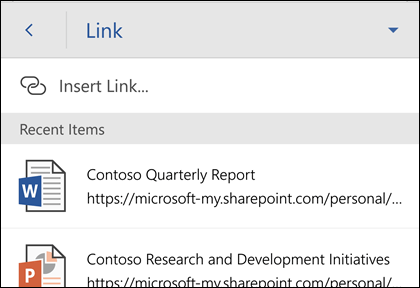 Adicionar links a arquivos recentes em seu documento, pasta de trabalho ...